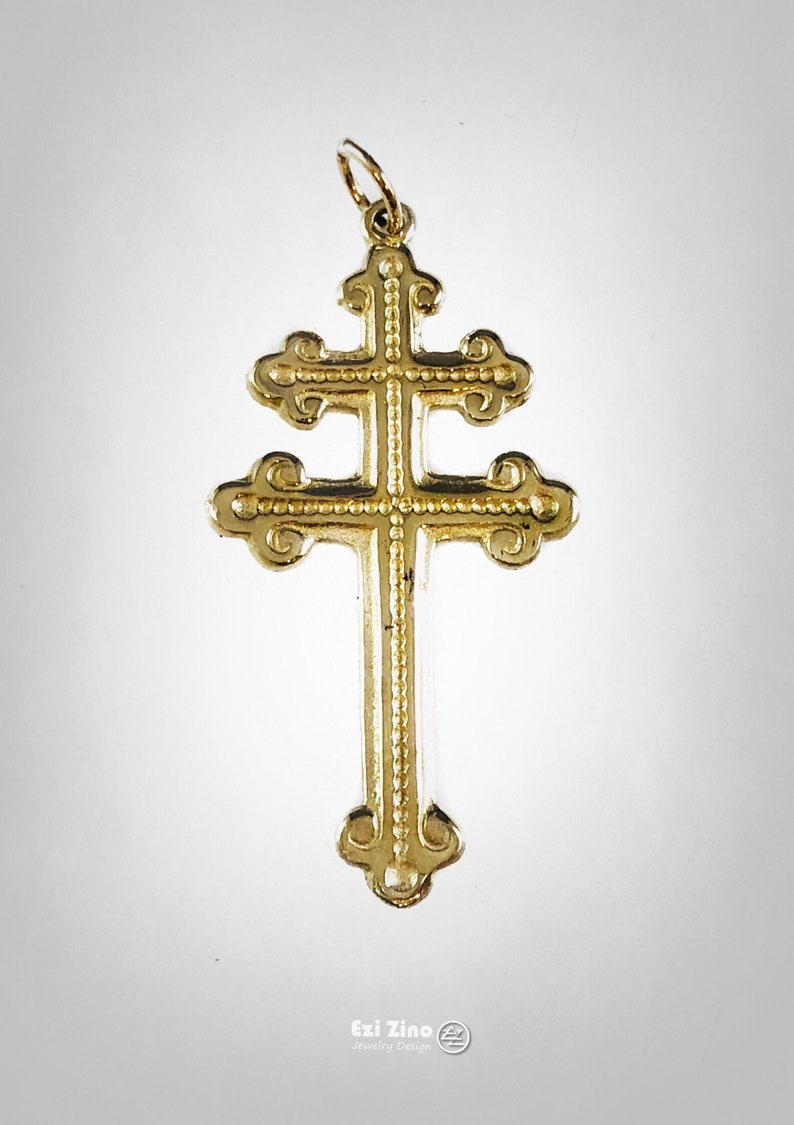 Cross of Lorraine Magnum Pi Team Pendant 14k Yellow Gold Ezi - Etsy