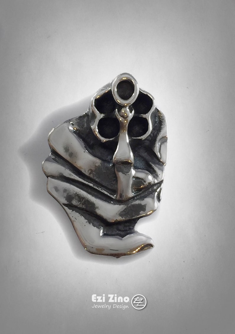 1%er Outlaw Pendant Sterling Silver Harley Biker Pistol Ezi - Etsy