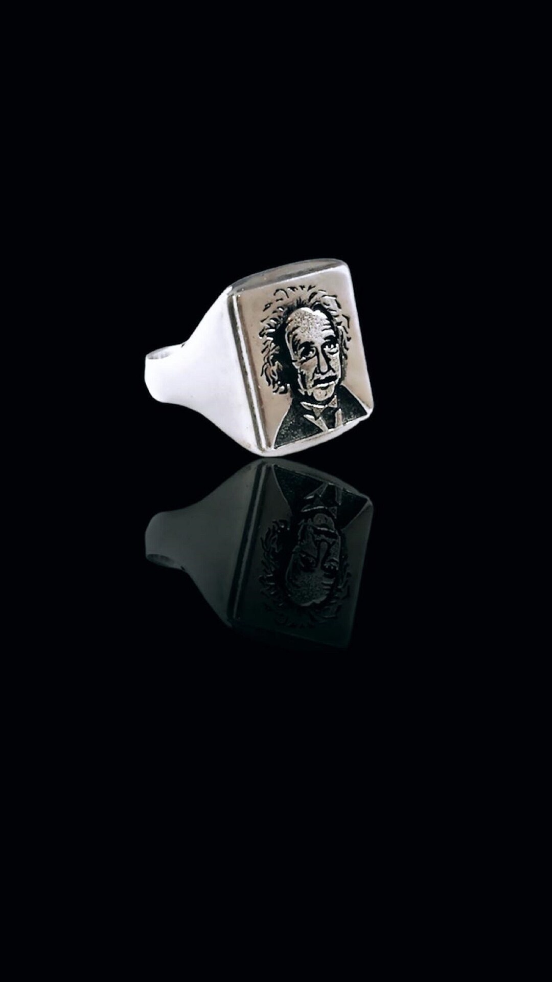Ezi Zino Jewelry Designer Albert Einstein Portrait Ring Sterling Silver ...