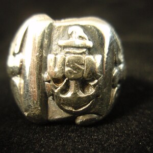 Vintage WWII Usa Us Navy MILITARY Sterling Silver Ring | Etsy