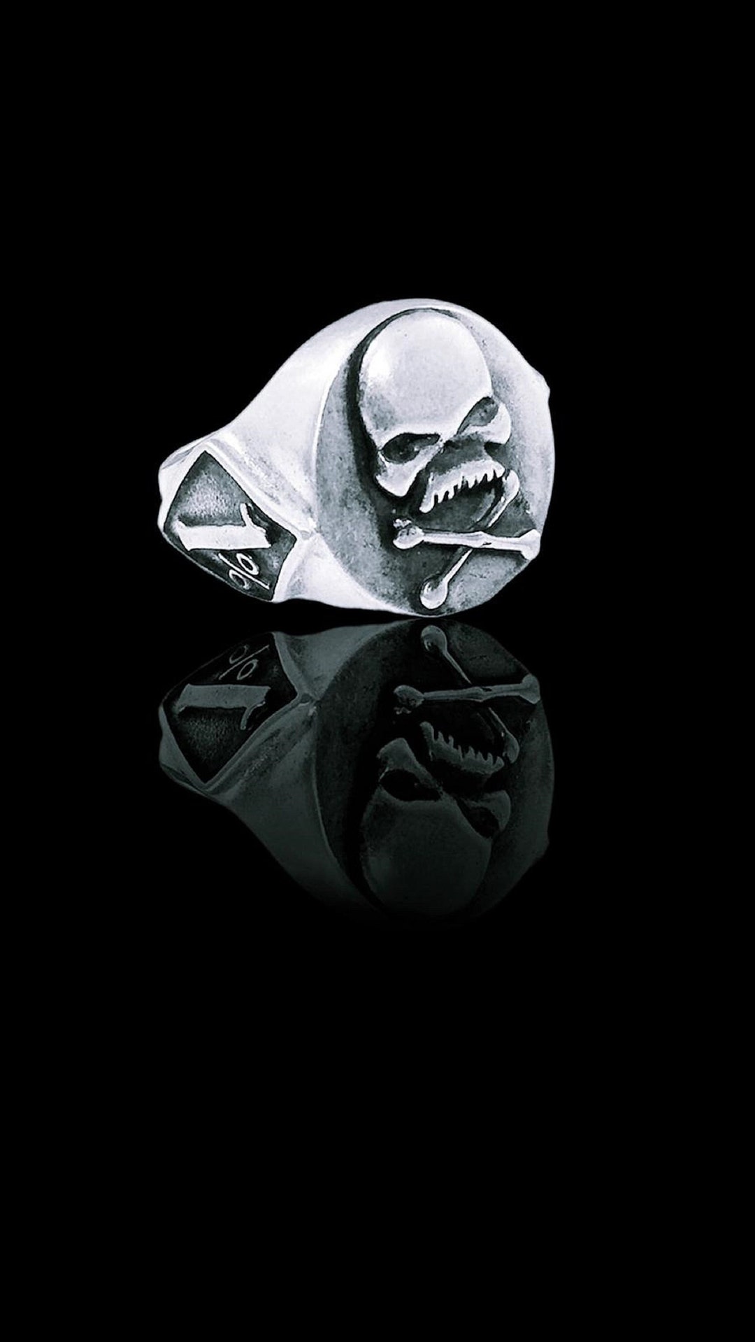 HARLEY Skull 1 Er One Percenter Pack Pack Mc Clob Sterling Silver BIKER ...
