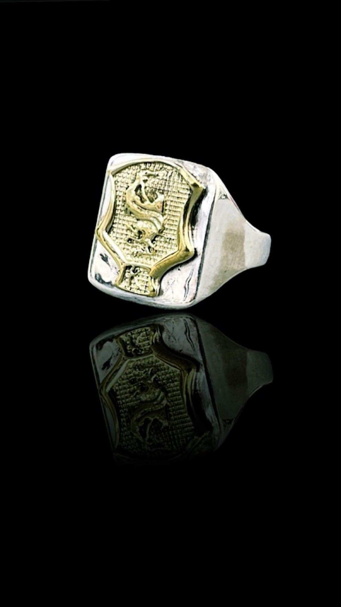 Kenpo Karate Brass & Sterling Silver 925 Ring - Etsy