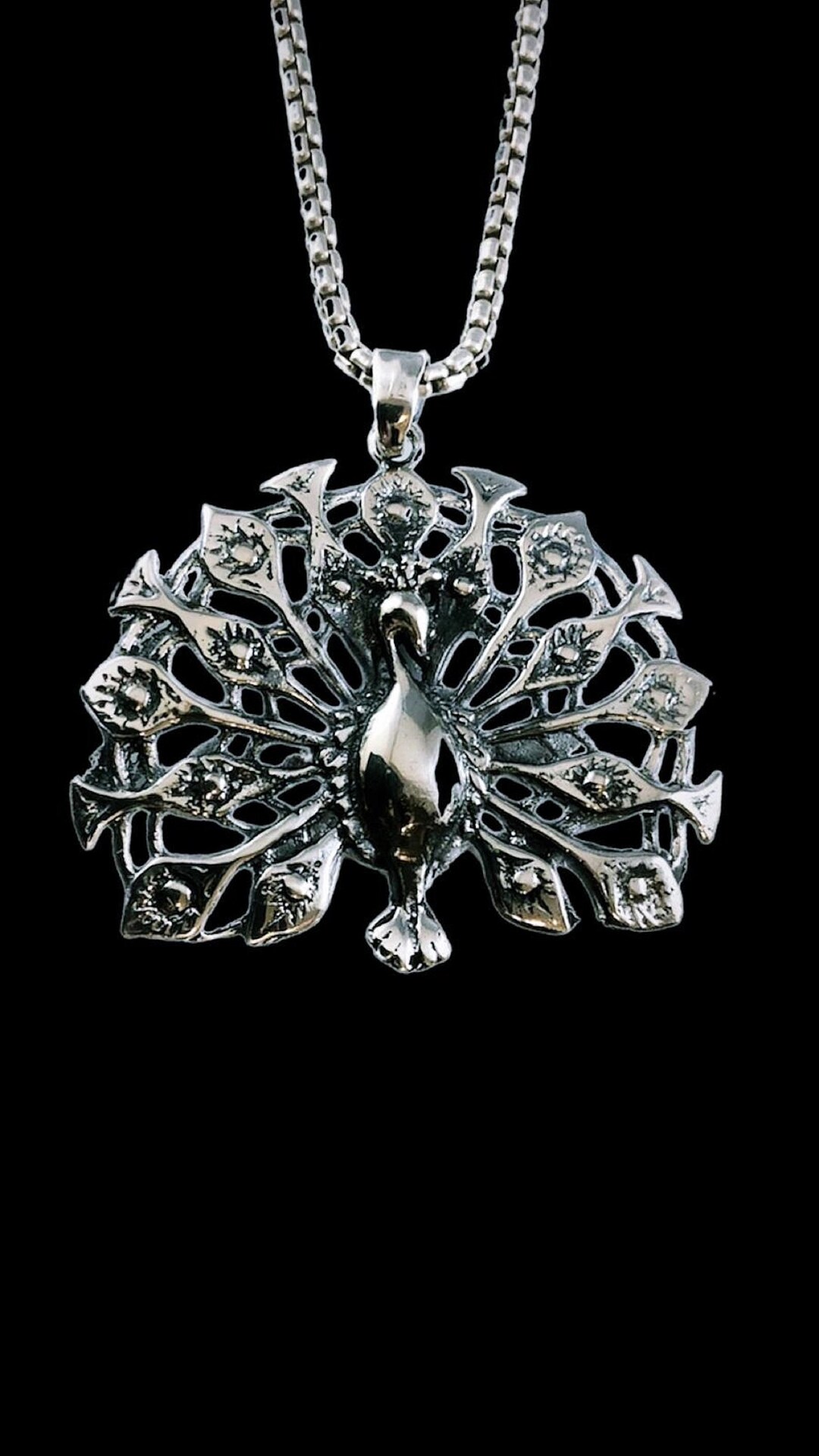 Fashion Vintage Peacock Pendant Solid 925 Sterling Silver Pendant ...