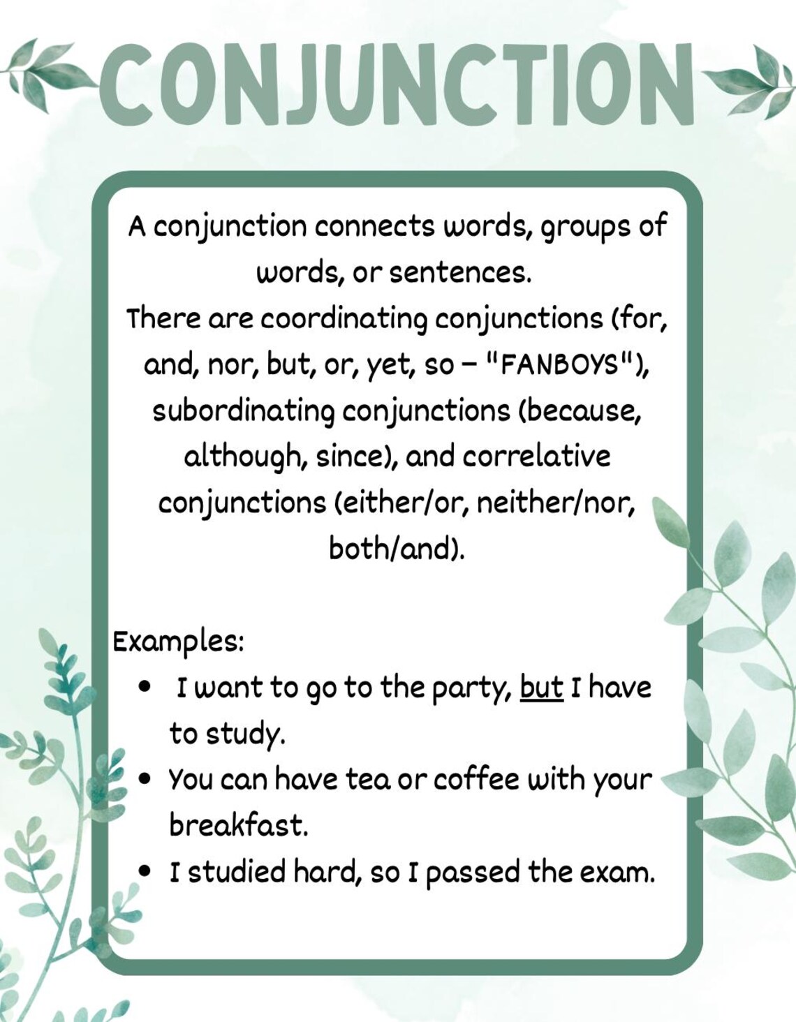 Floral Parts of Speech Poster- 9 Posters - Etsy