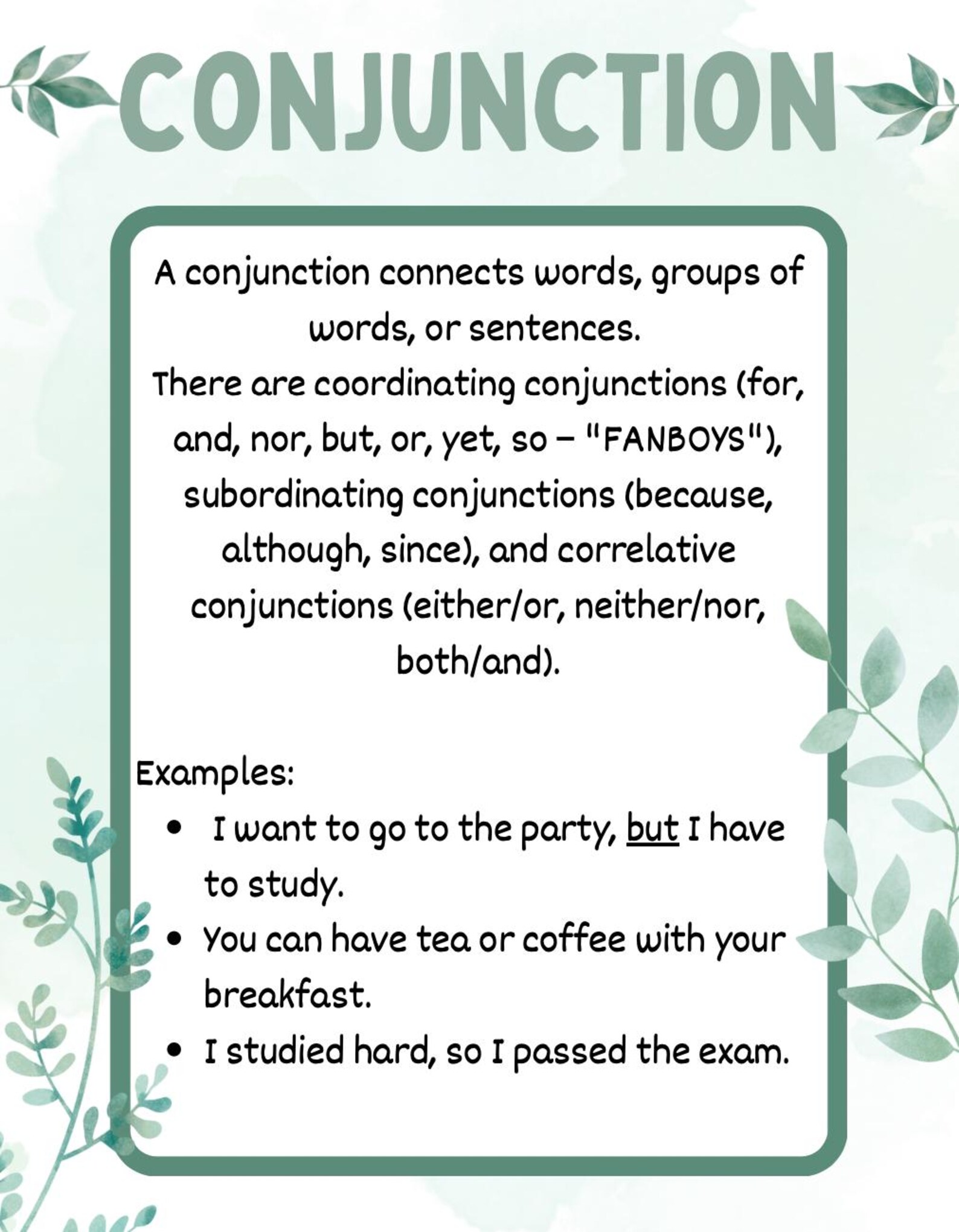 Floral Parts of Speech Poster- 9 Posters - Etsy