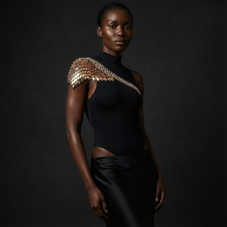 Armure à une épaule, cotte de mailles de sirène, harnais pour bijoux d ...