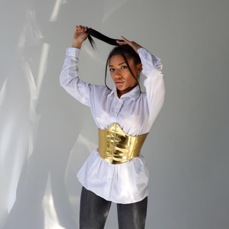 Gold Corset Belt, Festival Corset, Rave Corset, Gold Waist Cincher ...