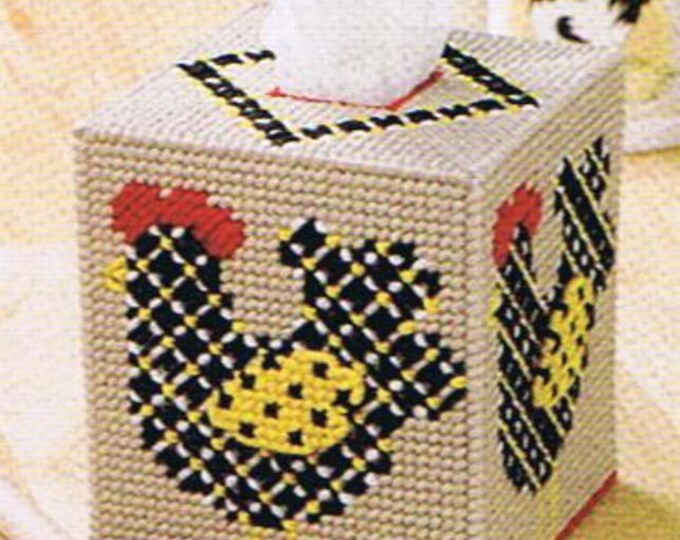 RULER OF THE ROOST Rooster Tissue Topper PLASTIC CANVAS PATTERN - Etsy