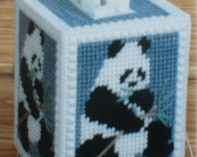 PANDA BEAR Tissue Box Cover - Plastic Canvas PATTERN - Etsy