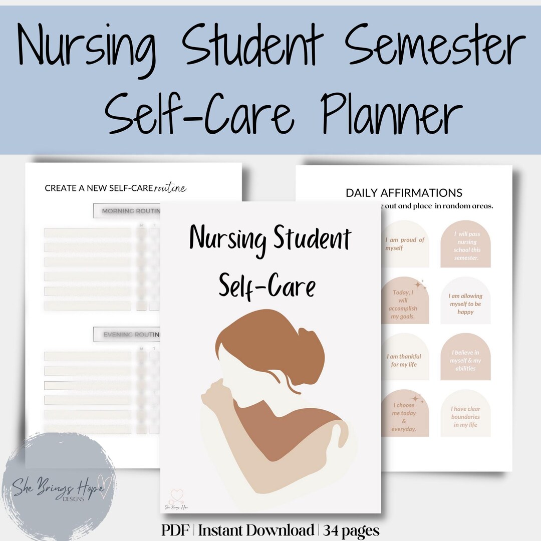 Nursing Student Self-care Packet | Digital Download for Stress Relief ...