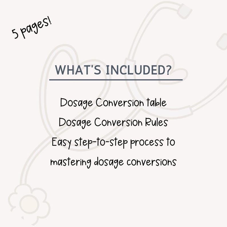 Nursing Medication Calculation Teaching Packet: Dosage Conversions ...