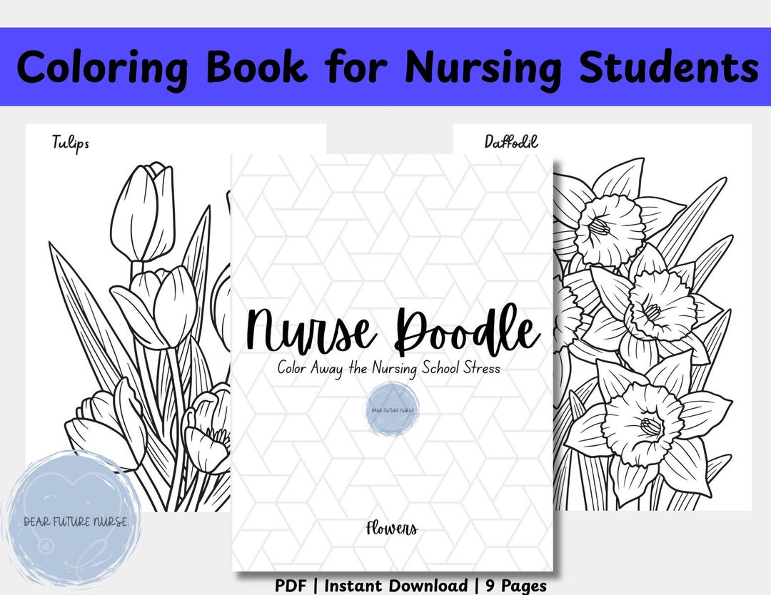 Nurse Doodle: A Stress Relief Coloring Book for Nursing Students ...
