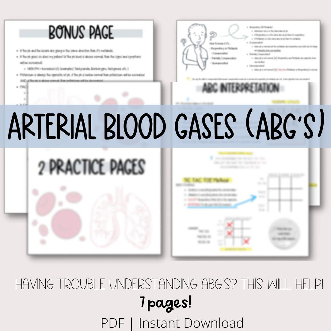 ABG Cheat Sheet for Nursing Students, NCLEX Prep & Clinical Guide ...
