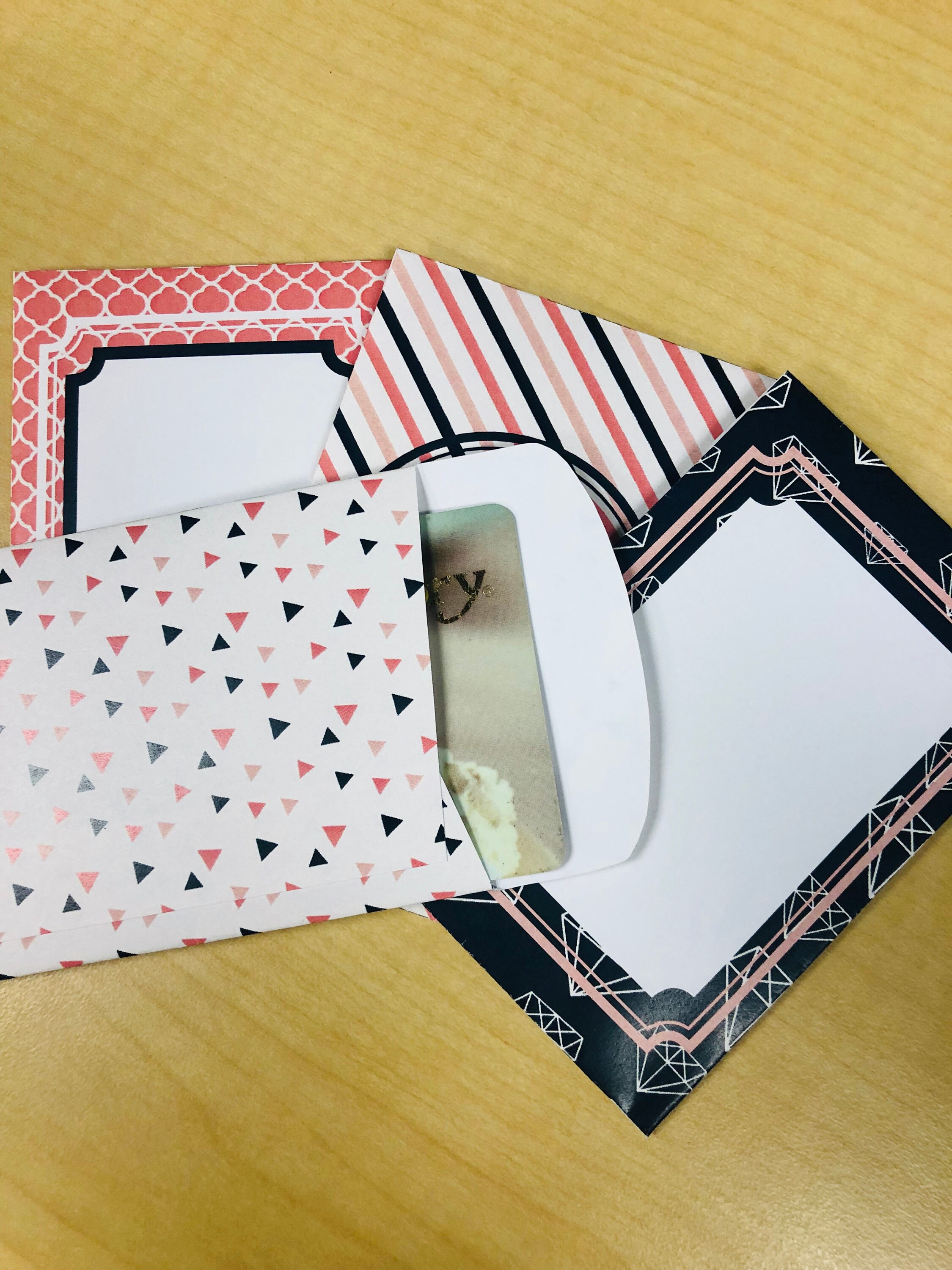 PRINTABLE PDF Set of 8 Gift Card Envelopes Peach & Navy - Etsy