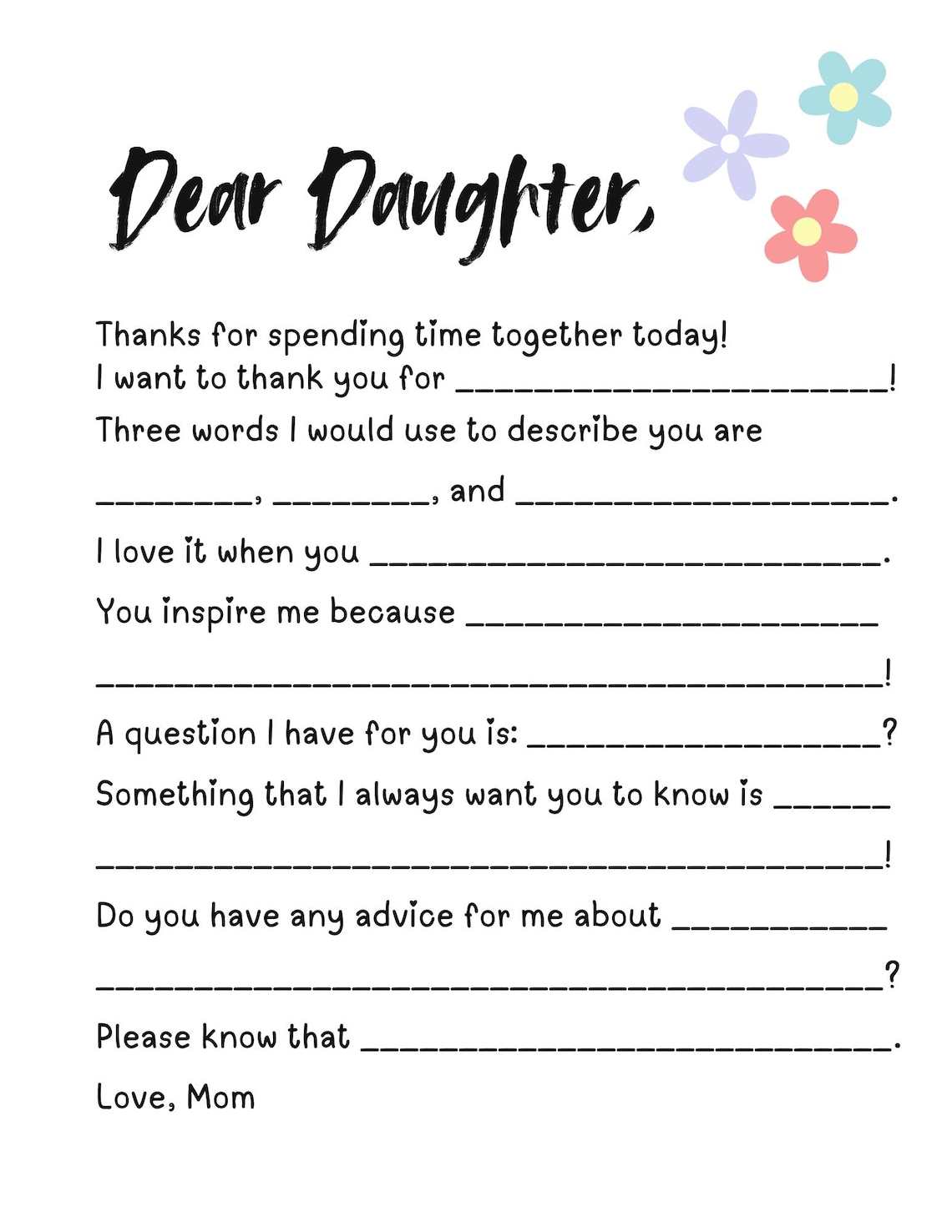 Mother Daughter Conversation Starter & Activity for Groups or ...