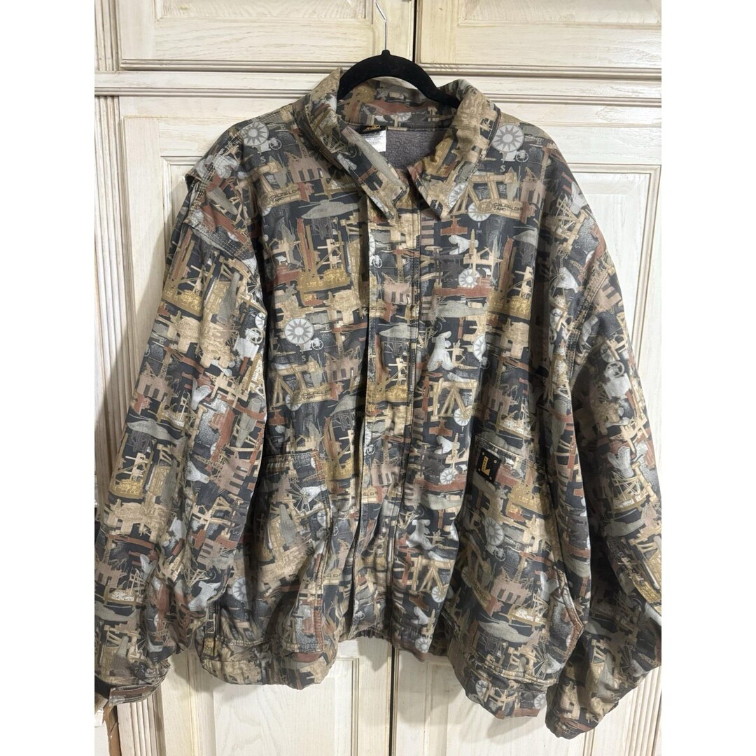 VTG LAPCO Y2K Camo Jacket Men's Oilfield Pattern Fleece Workwear ...