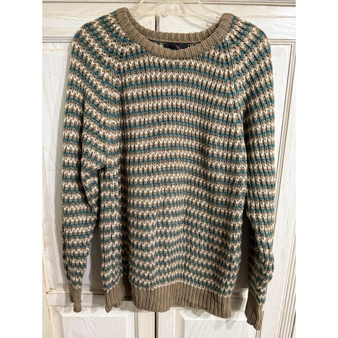 Jean Michaud Striped Knit Sweater Geometric Mens XL Vintage 80s - Etsy
