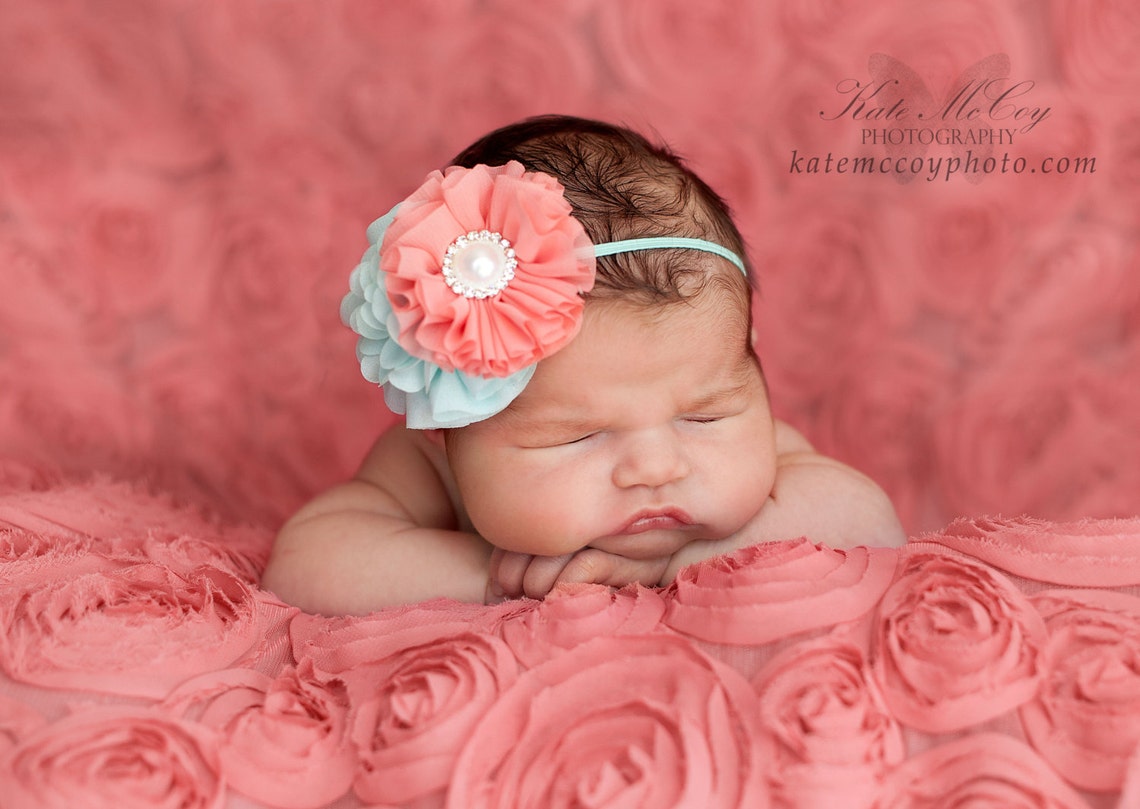Pink baby headband infant headband newborn headband pink | Etsy
