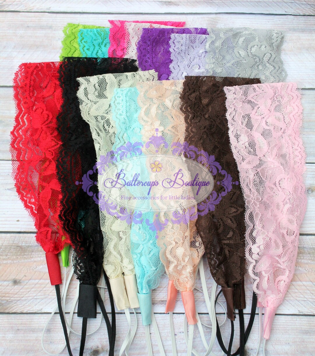 ADULT Lace Headband, Stretchy Lace Headband, You Choose Color, New ...