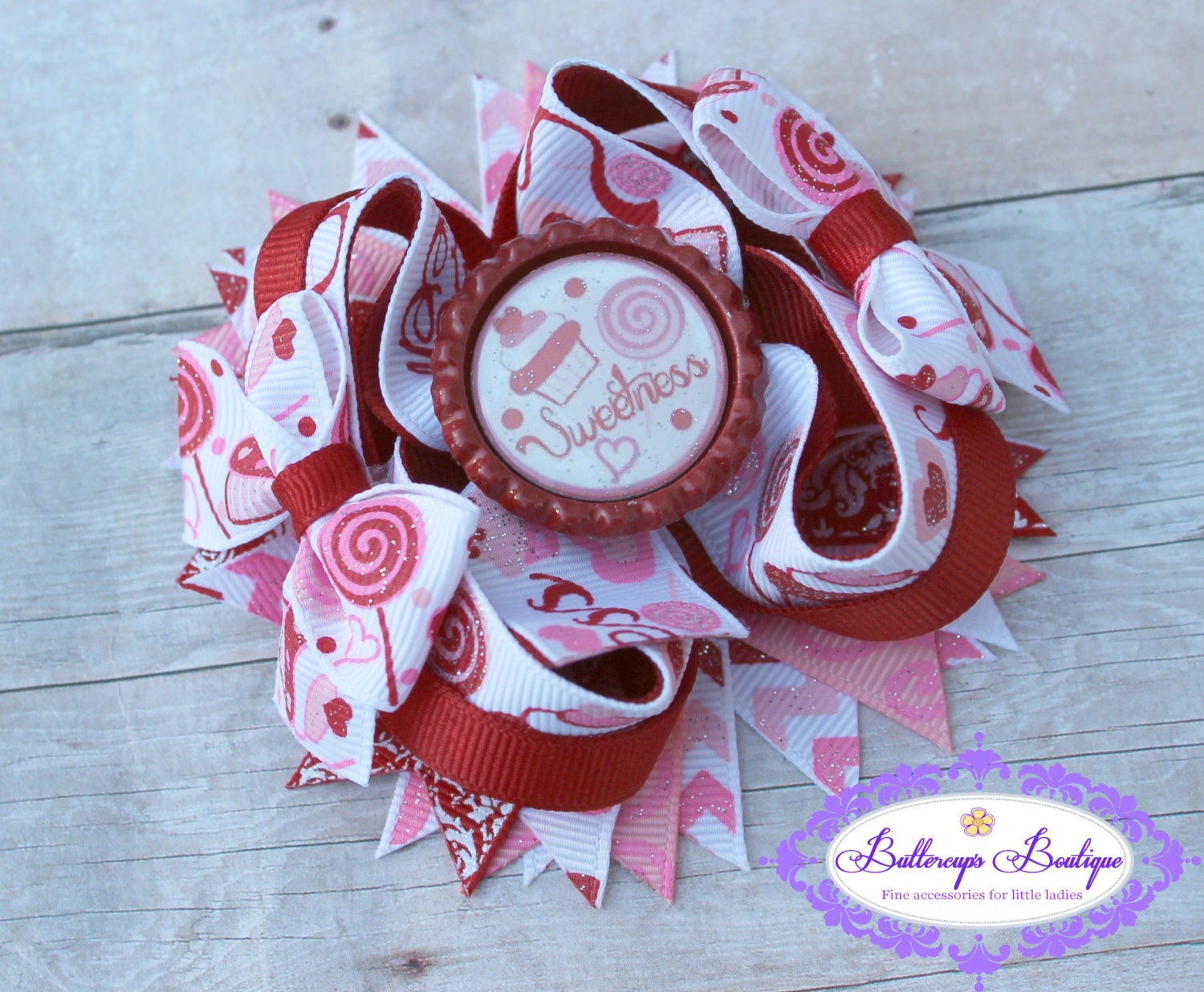 Valentine's Bow, Valentines Day Bow, Valentine's Day Bow, Red White ...