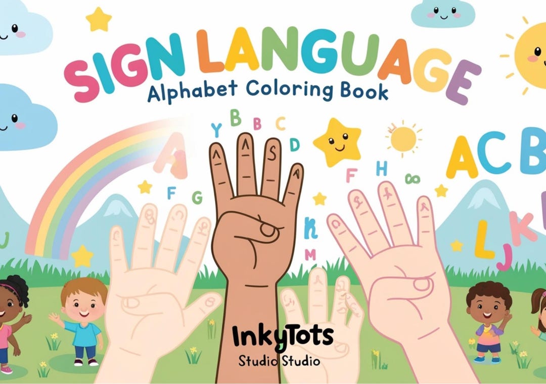 Sign Language Alphabet Coloring Book | Printable ASL Letters | Instant ...