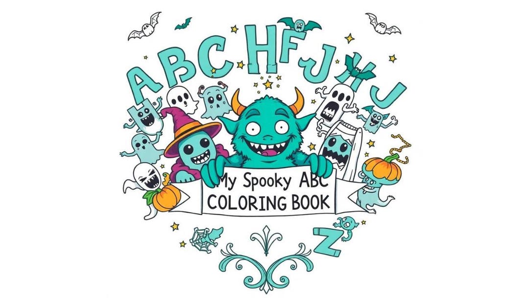 Spooky Monster ABC Coloring Book: Kids Alphabet & Number (PDF Pattern ...