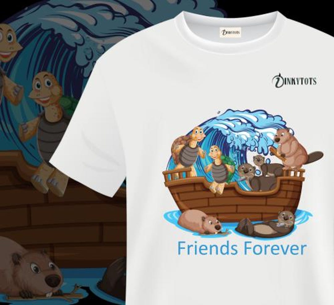 Animal Friendship Art Print | Otters, Beavers, Turtles Illustration ...