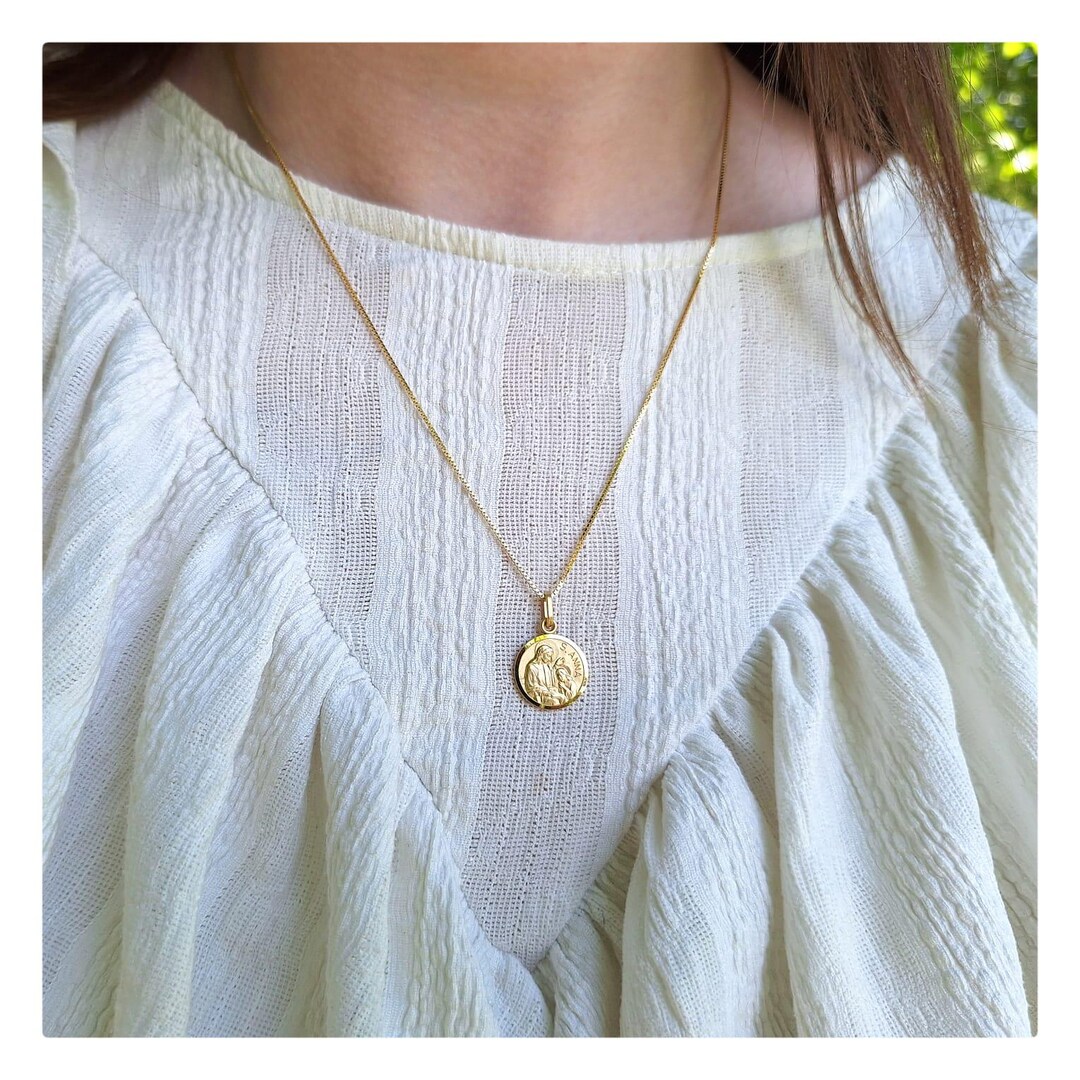 Saint Anne Gold Plated Medal, St Anne Pendant - Etsy