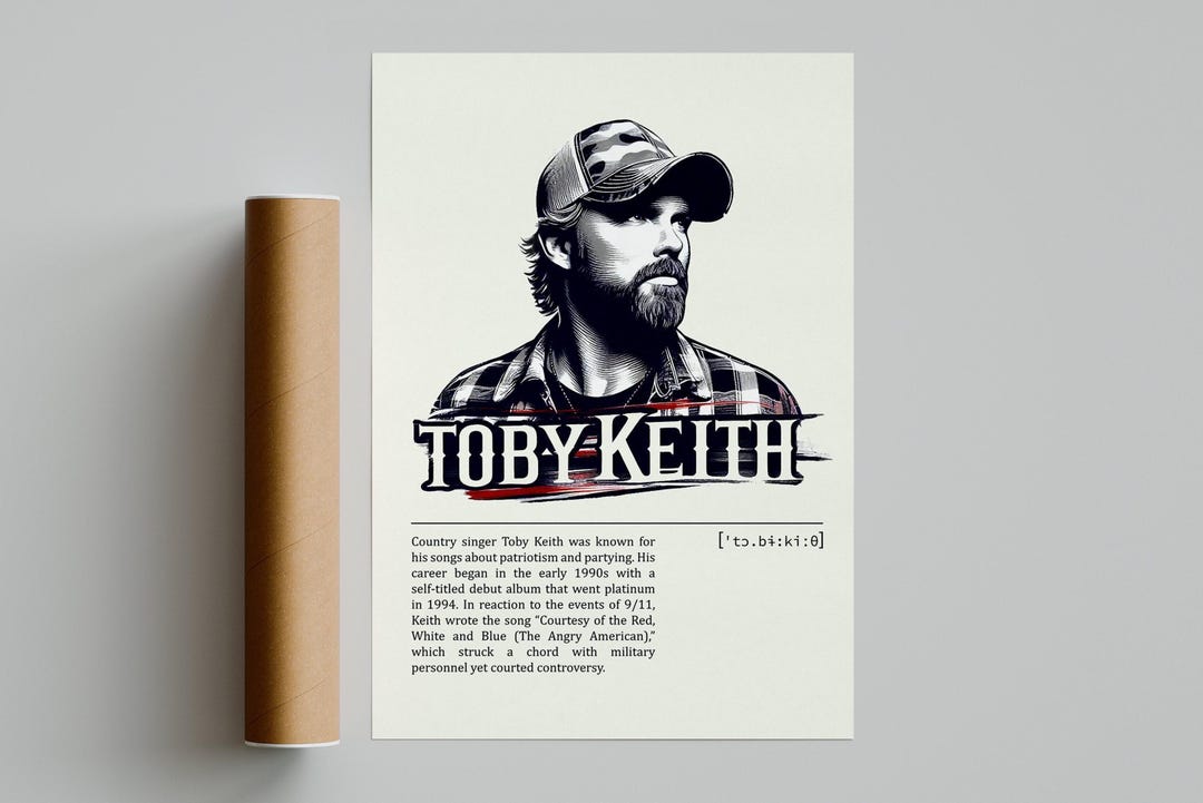Toby Keith Poster | Minimalist Music Poster | Vintage Retro Art Print ...