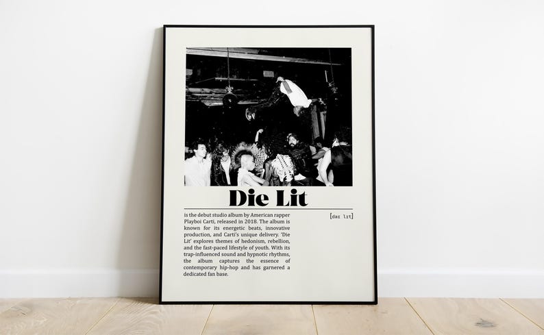 Playboi Carti Die Lit Poster | Minimalist Music Poster | Vintage Retro ...
