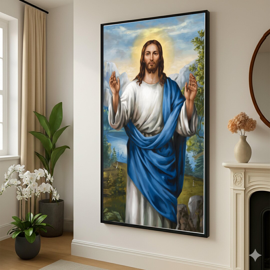 Inspirational Jesus Christ Canvas Wall Art, Religious Christian Decor ...