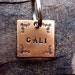 Personalized Square Pet Name Tag. Hand Stamped Bronze or Copper Dog Tag ...