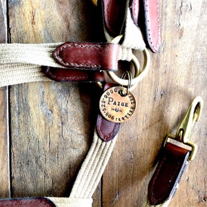 Hand Stamped Brass Bridle Tag, Custom Horse Identification, Equestrian ...