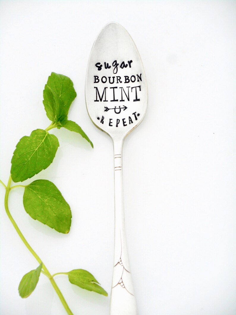Sugar BOURBON Mint Repeat Stamped MINT JULEP Spoon. Choose - Etsy
