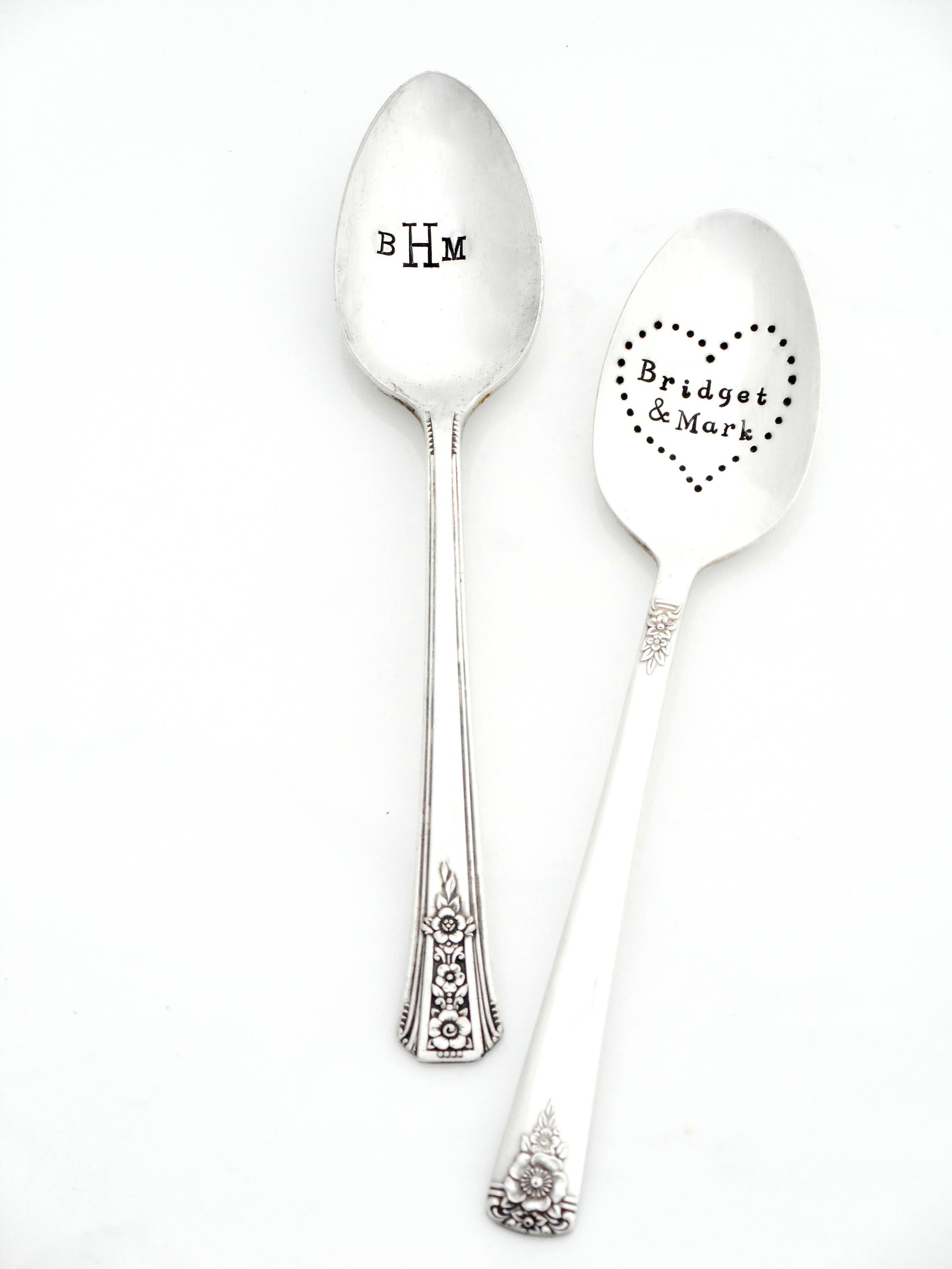 Hand Stamped Coffee Spoon With Names and Wedding Date. | Etsy