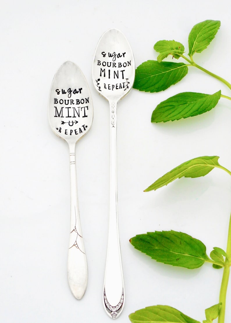 Sugar BOURBON Mint Repeat Stamped MINT JULEP Spoon. Choose - Etsy