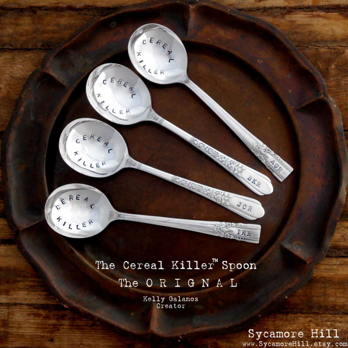 Cereal Killer Spoon: Hand Stamped Vintage Silverware, Cereal Addict ...