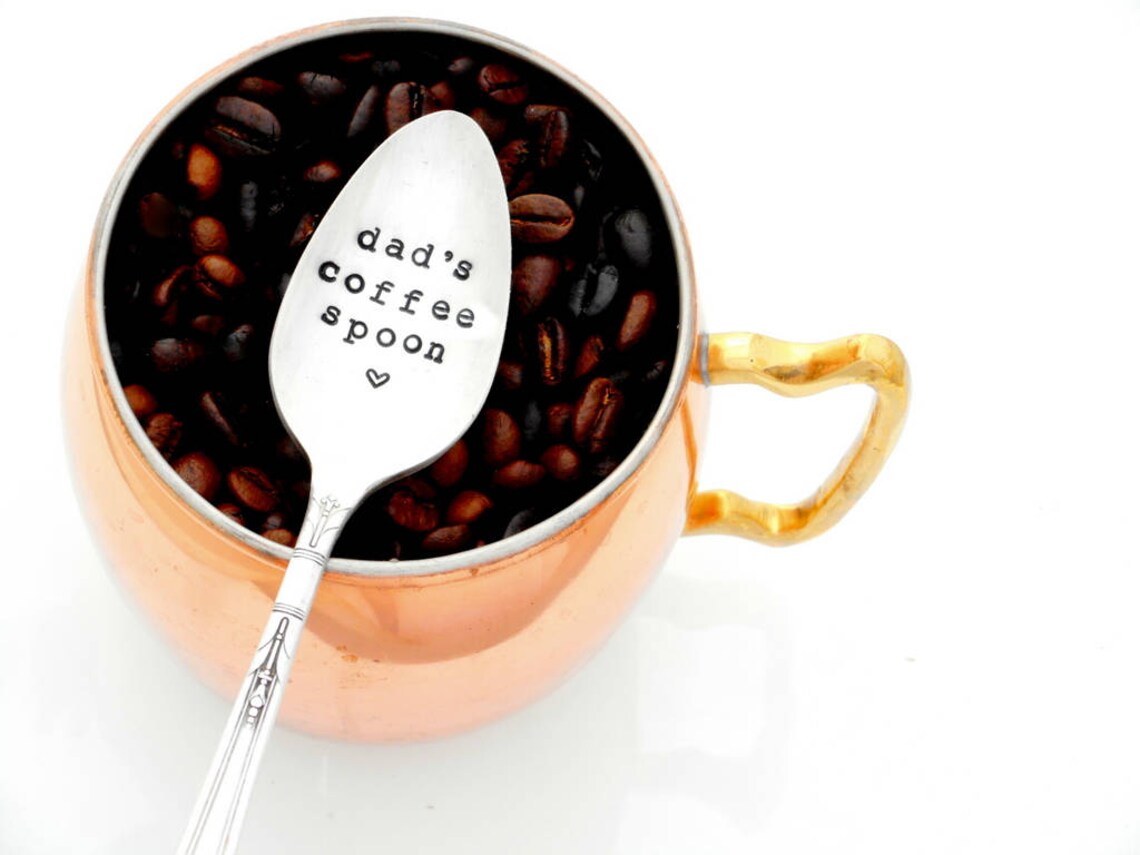 Dad's Coffee Spoon. Hand Stamped Teaspoon. Gift Idea for | Etsy