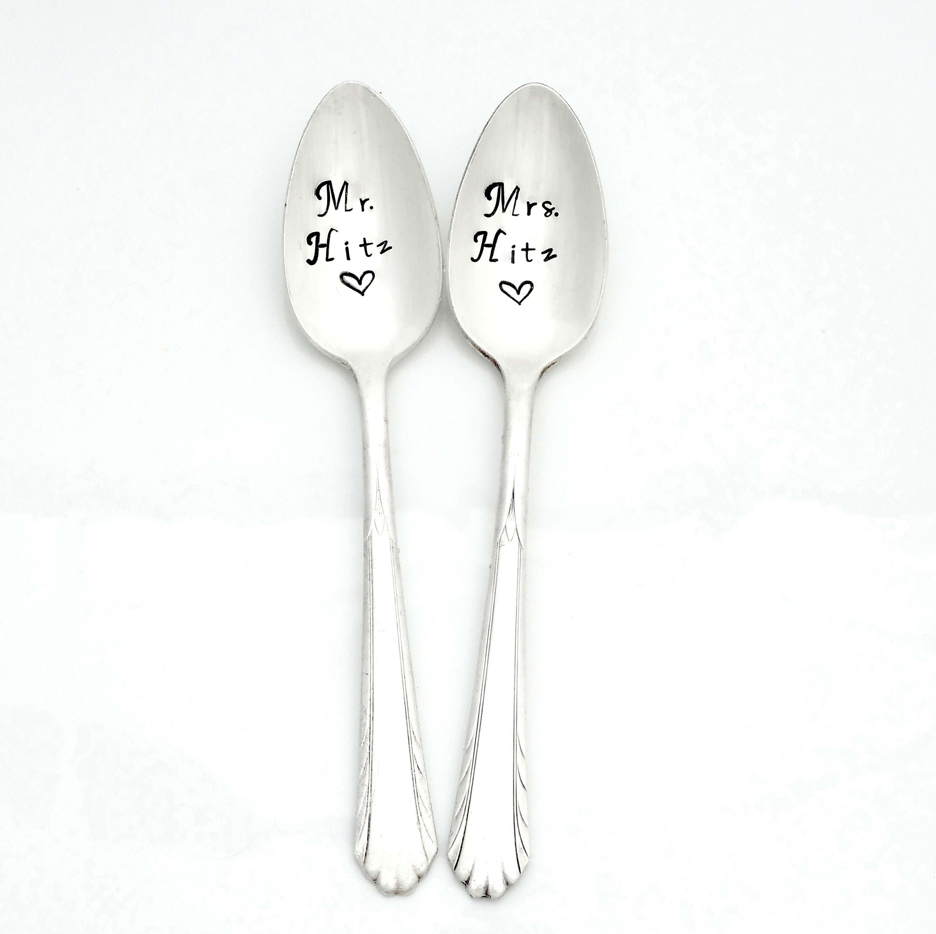 Mr. & Mrs. Personalized Spoons. CUSTOM With NAME. His Hers - Etsy UK