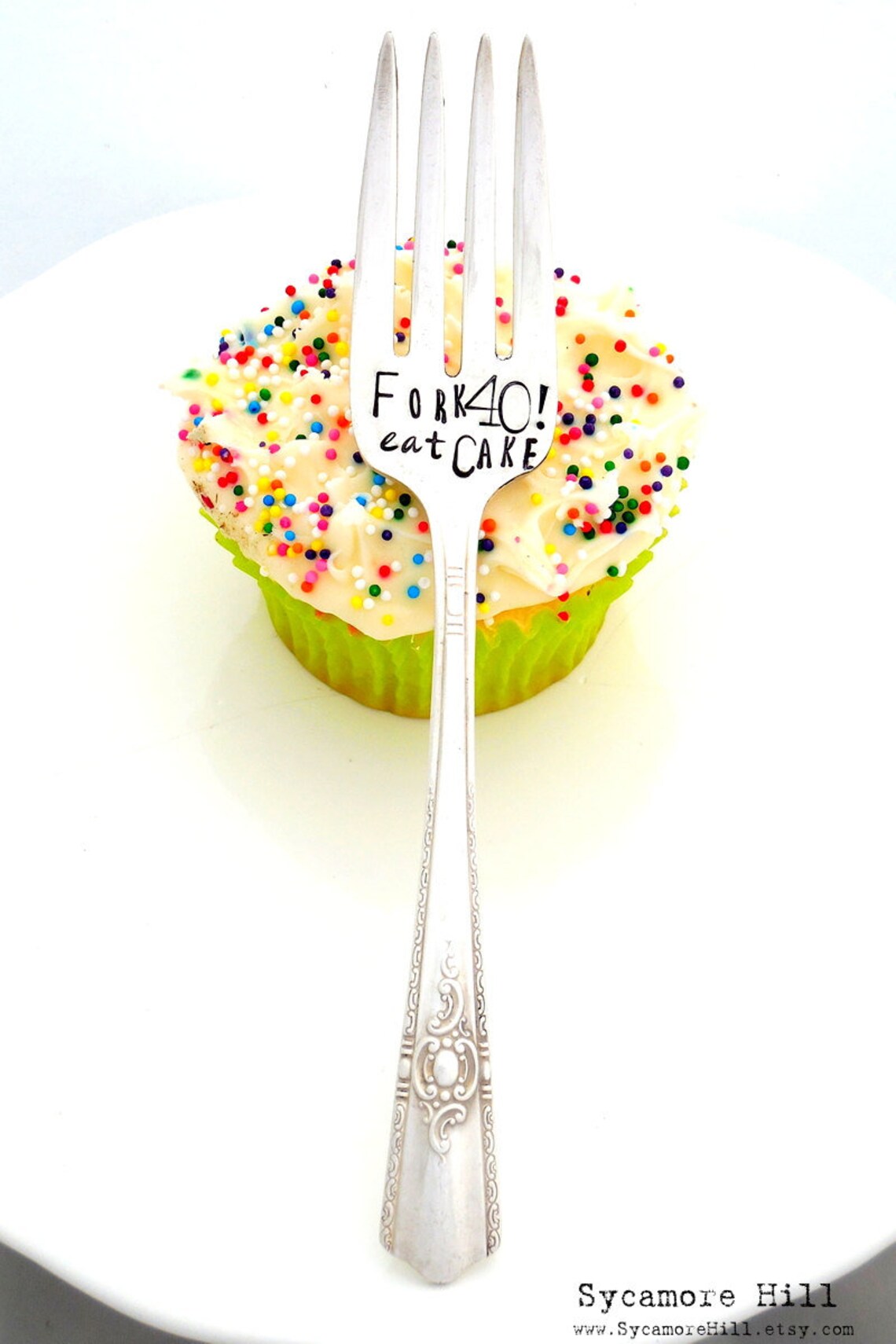 Fork 40, Eat Cake CUSTOM Dessert Fork. Fork Birthdays. Hand Stamped ...