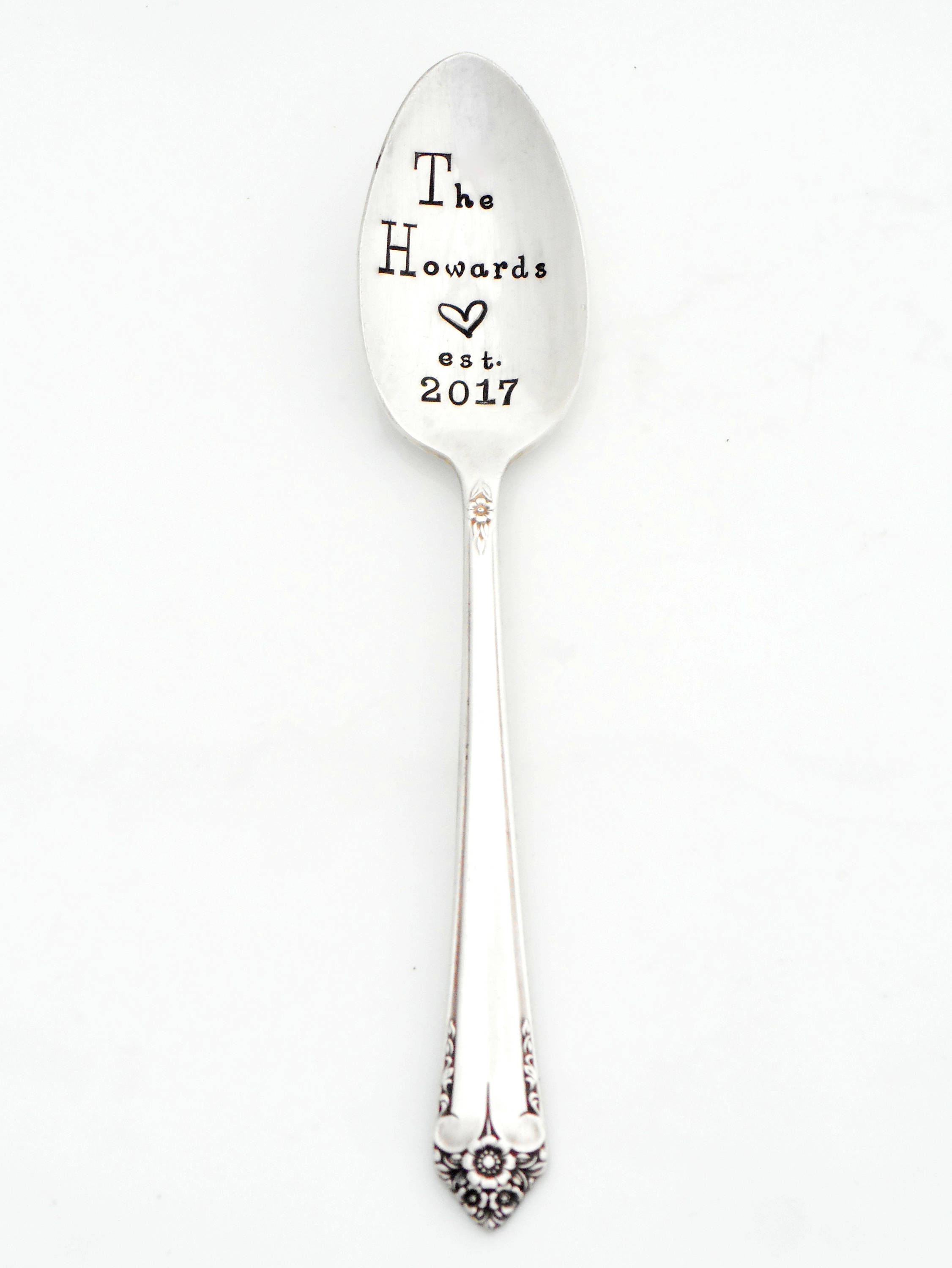 Hand Stamped Coffee Spoon With Names and Wedding Date. | Etsy