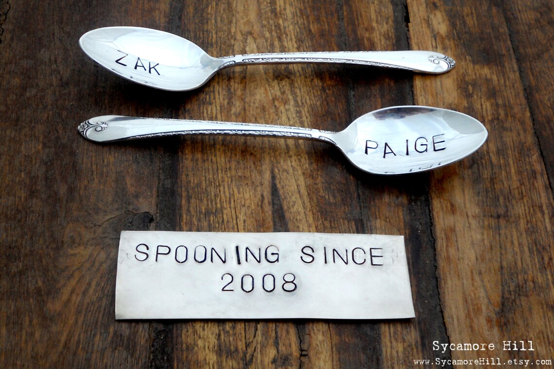 BIG Spoon and Little Spoon Pair of Spoons. Custom. | Etsy