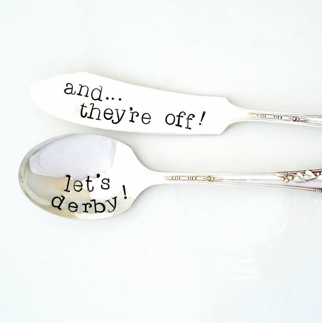 And They're off ~ Let's Derby™ Hand Stamped Vintage Master Spreader and ...