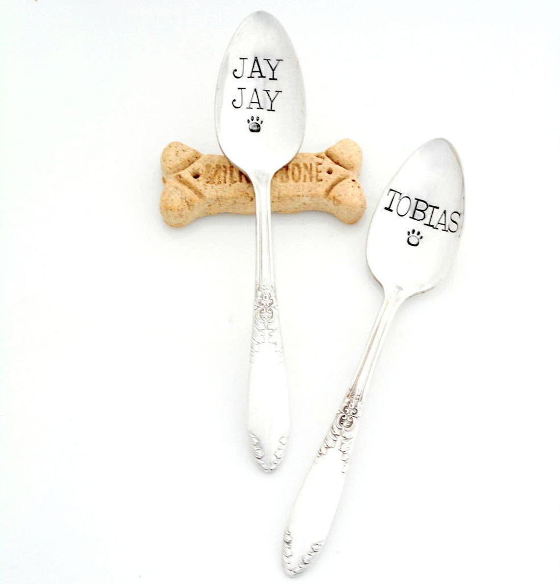 Personalized Dog Spoon. BONE APPÉTIT Hand Stamped Vintage - Etsy