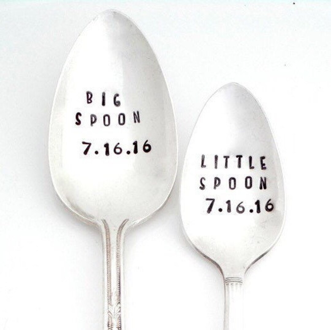 BIG Spoon and Little Spoon Since. CUSTOM Hand Stamped Spoons - Etsy