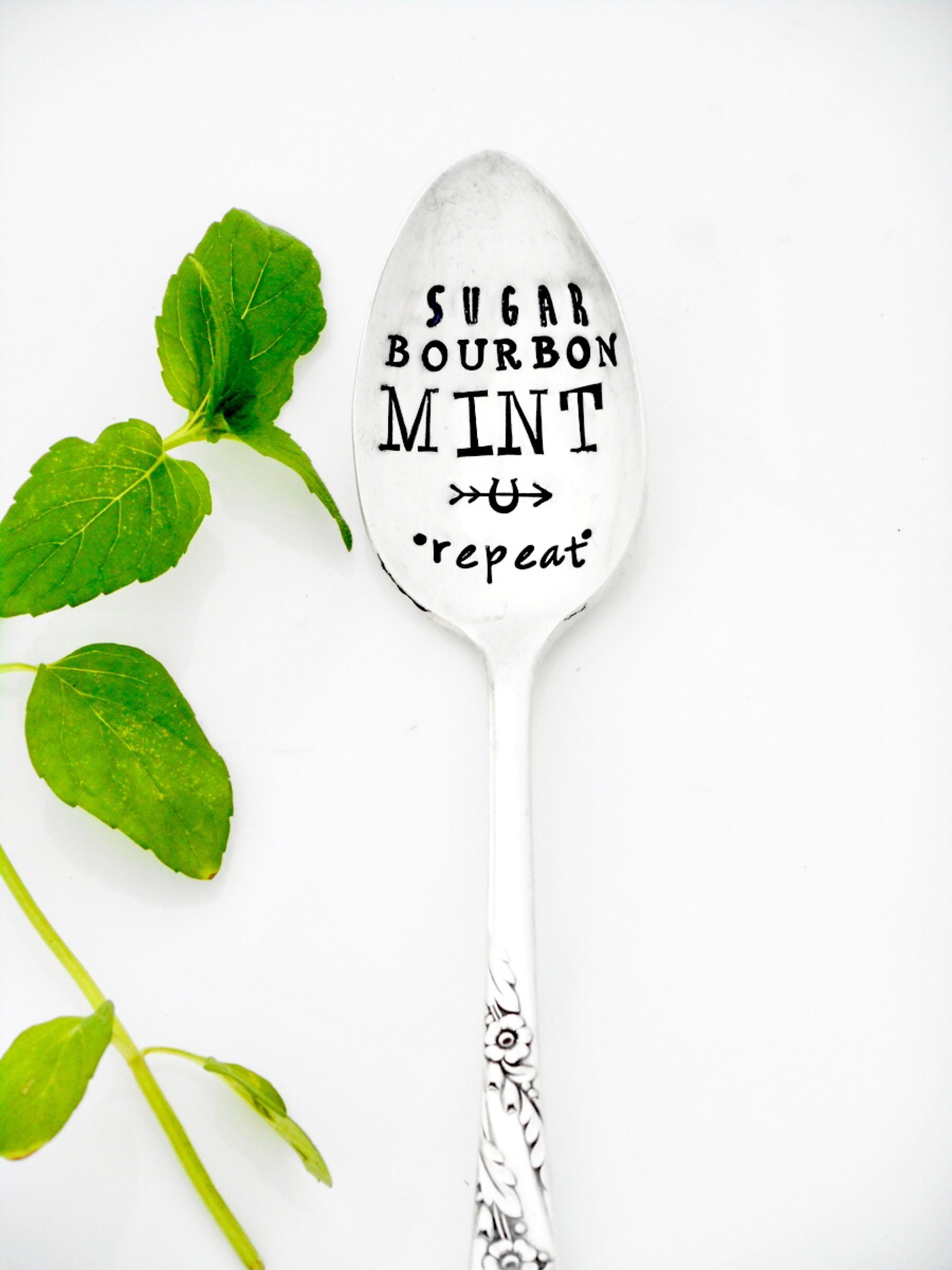 Sugar BOURBON Mint Repeat Stamped MINT JULEP Spoon. Choose | Etsy