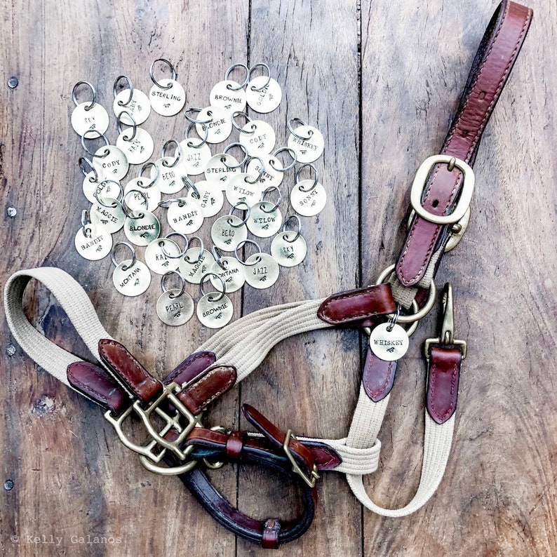 BRIDLE or HALTER Tag Hand Stamped. Personalized Tags. Custom - Etsy