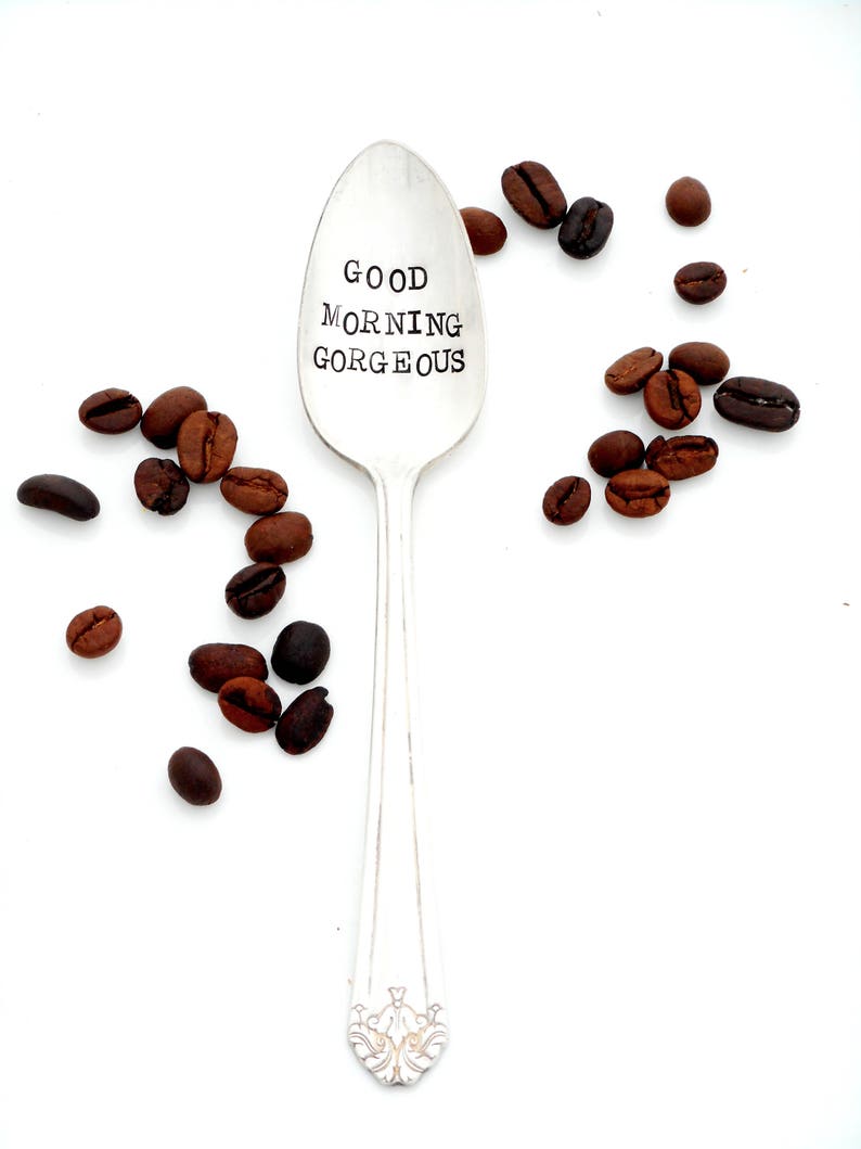 Good Morning Gorgeous™ Stamped Spoon The Original Hand Etsy