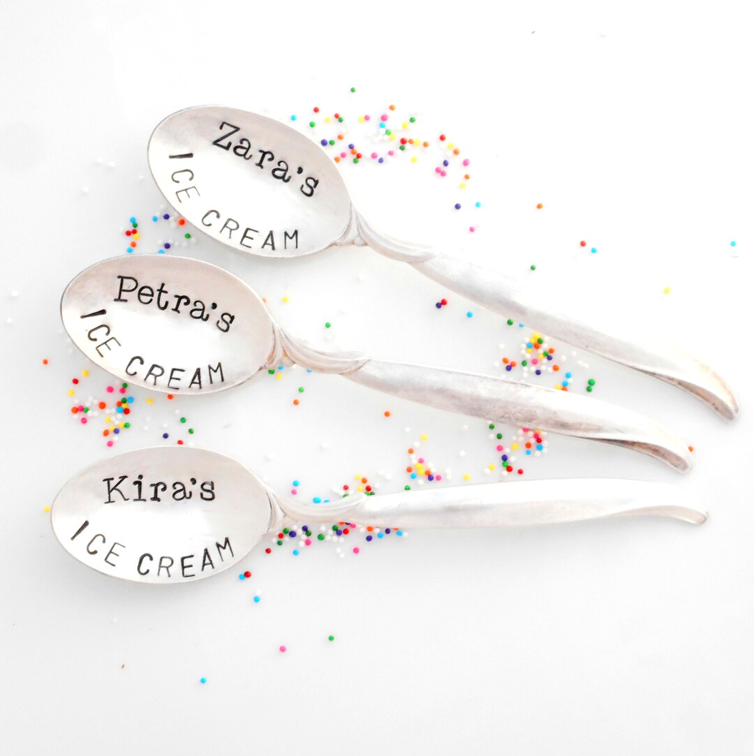 Personalized Ice Cream Spoon, Engraved With Name. the ORIGINAL Hand ...