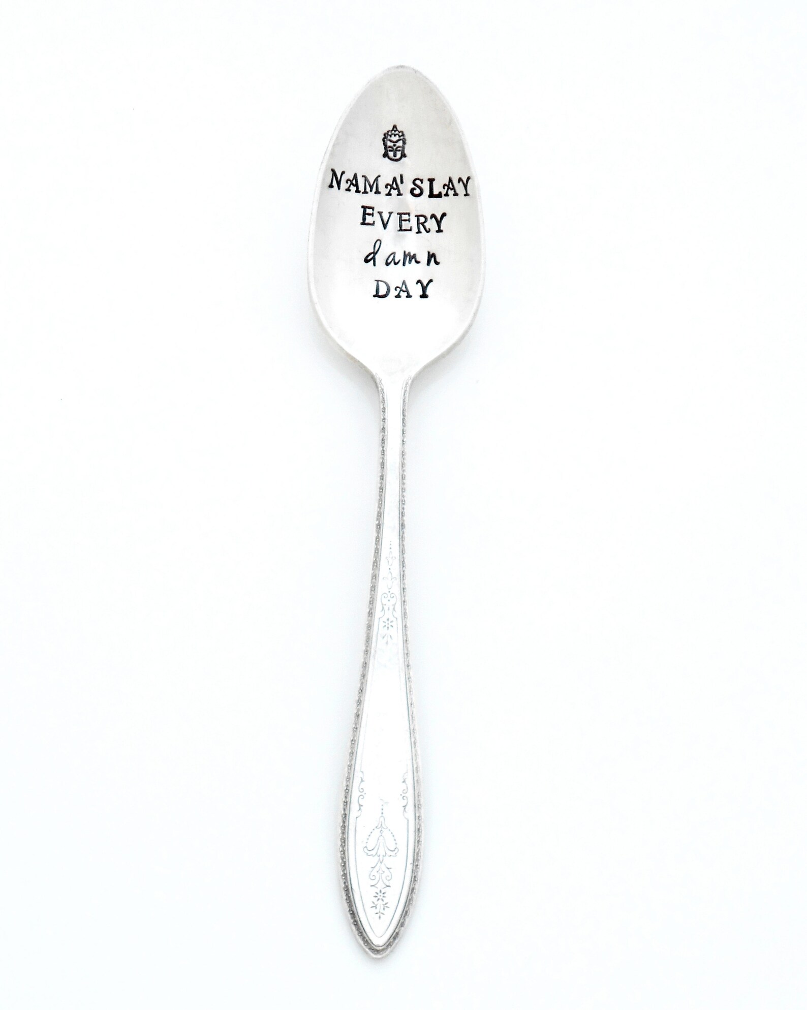 Nama'slay Every Damn Day Hand Stamped Teaspoon. Namaste Hand Stamped ...